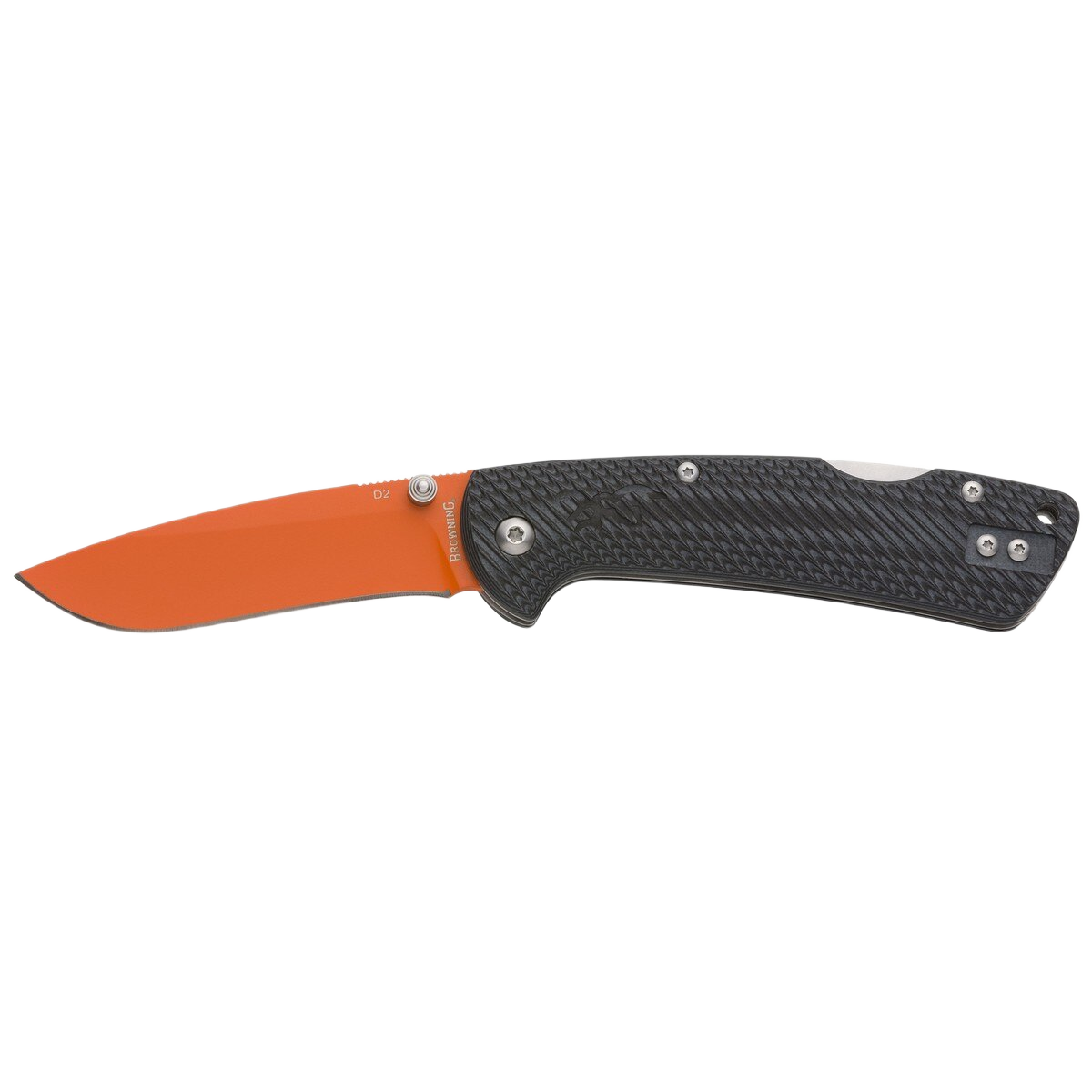Browning Back Country Folding Knife 3" Orange Recurve Drop Point Blade ...